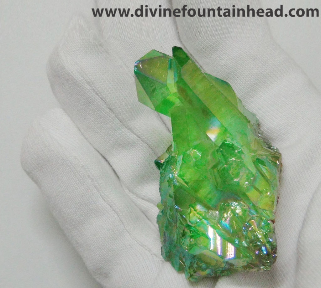 Green Angel Aura Quartz Cluster – Divine Fountainhead